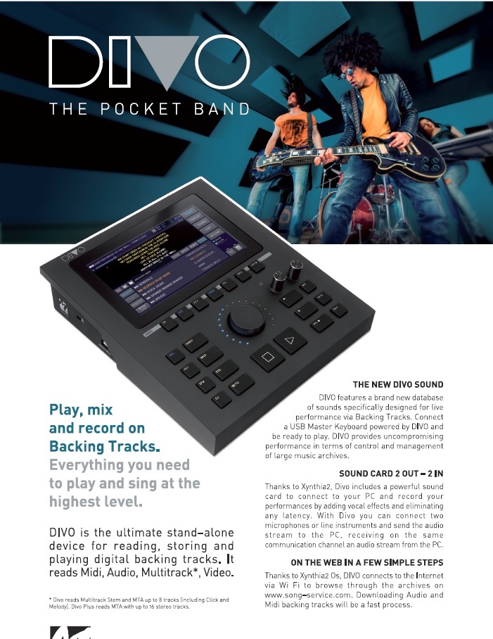 M-LIVE DIVO BACKING TRACKS MIDI AUDIO KARAOKE PLUS with HARMONISER AUSTRALIA