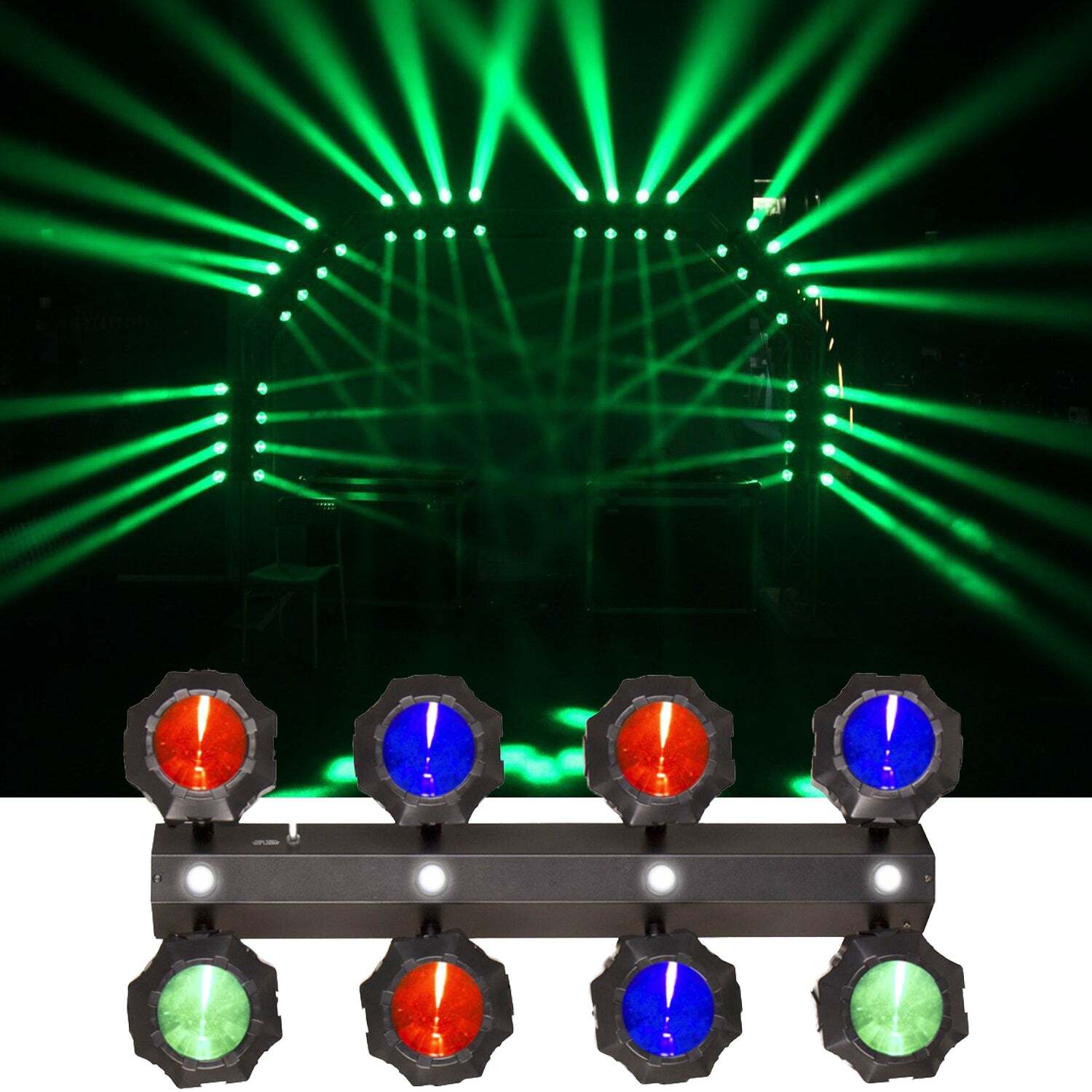 CR Lite 8 Heads LED Multi Color Beam RGBW LED Wash Effect DJ Disco Light