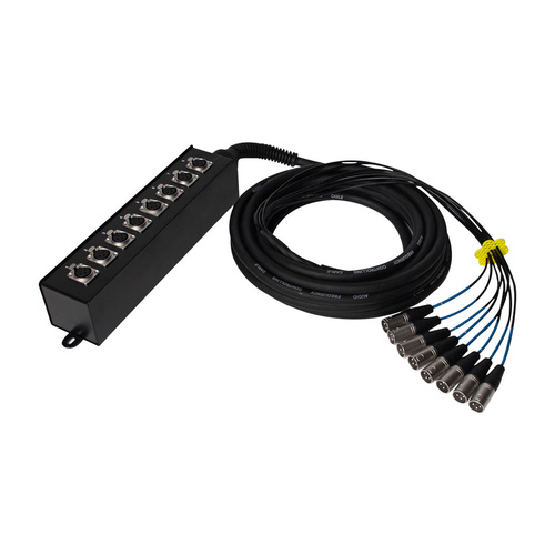 8 CHANNEL MULTICORE CABLE W/SLIM STYLE STAGE BOX - 10M